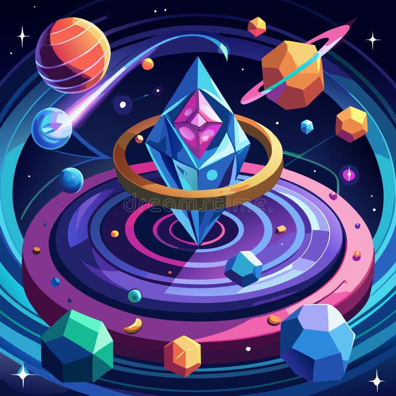 Time Crystal Zero Gravity stock vector. Illustration of kinetic - 377565092