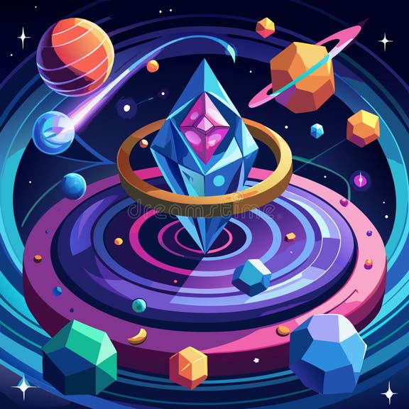 Time Crystal Zero Gravity stock vector. Illustration of kinetic - 377565092