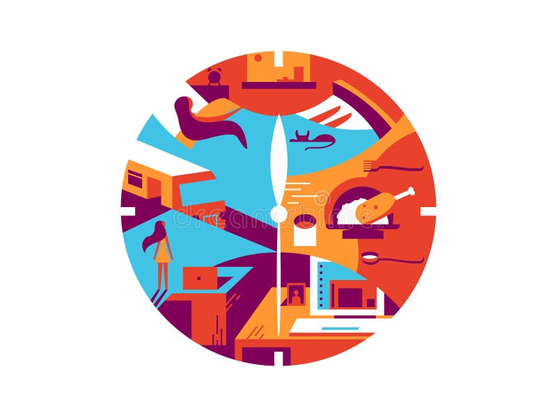 Daily time cycle stock vector. Illustration of management - 74504856