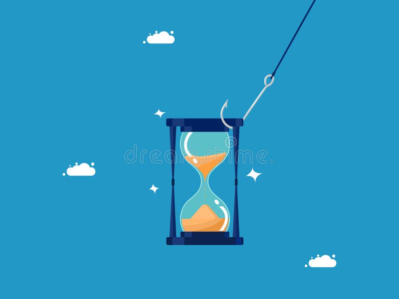 Time and Deception. Hourglass on the Bait Hook Stock Vector ...