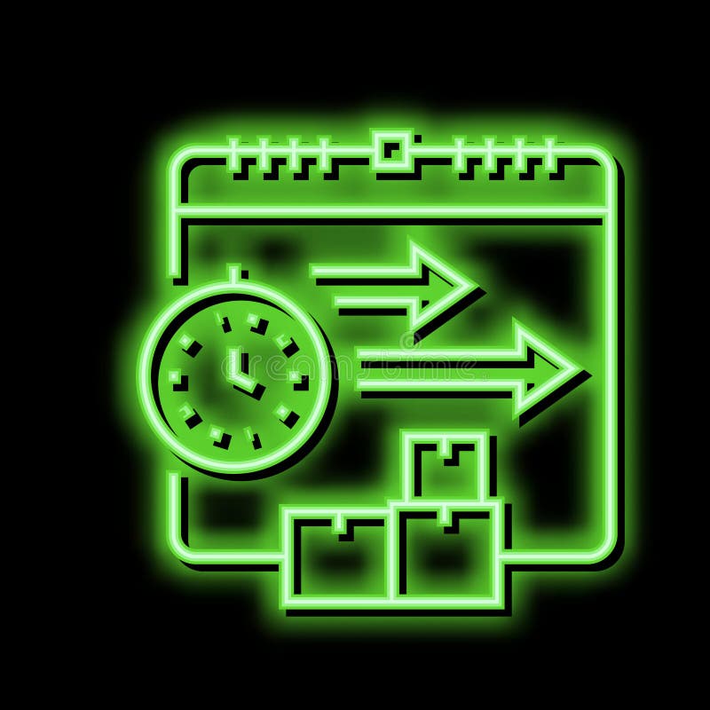 Time Delivery Procurement Neon Glow Icon Illustration Stock Vector ...