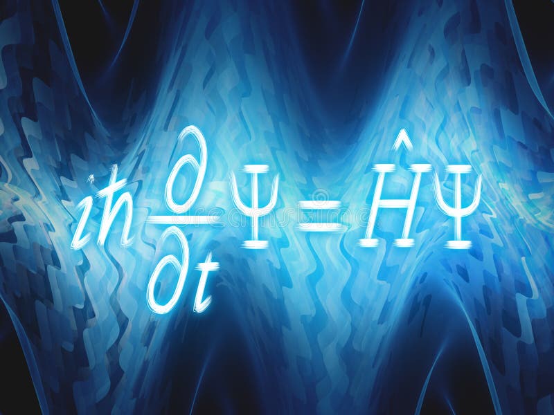 Time-dependent Schrodinger Equation with Blue Glowing Waves Stock ...