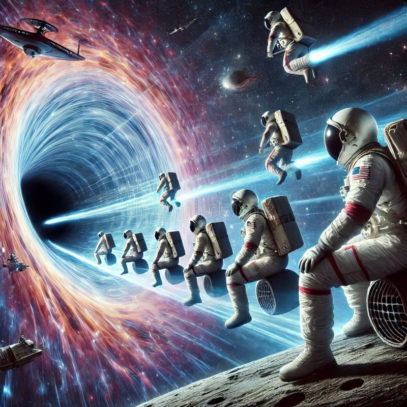 Time Dilation a Crew of Astronauts Experiencing Extreme Time Dil Stock ...