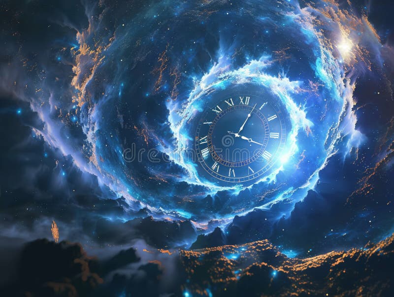 Time Dimension in Cosmic Setting Universe Illusion Stock Illustration ...