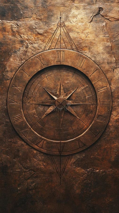 Time and Direction, an Intricate Compass Clock Stock Photo - Image of ...