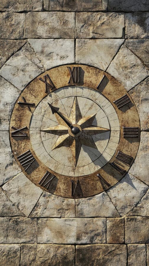 Time and Direction, a Stone Clock Face Stock Photo - Image of office ...