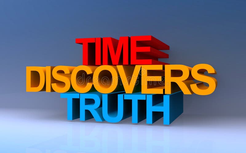 Time Discovers Truth on Blue Stock Illustration - Illustration of ...
