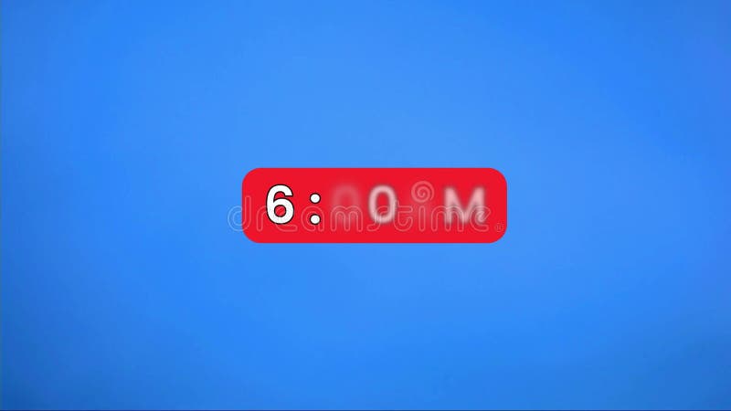 Time 6 : 00 am Digital Clock Style Time Showcased Inside Bold Red ...