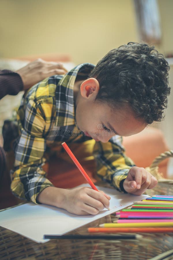 Time for drawing. stock photo. Image of prescholl, parenting - 126925246