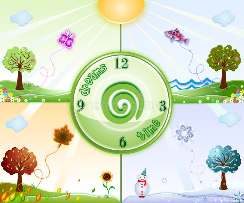 Time for Dreams is All Year Round Stock Illustration - Illustration of ...