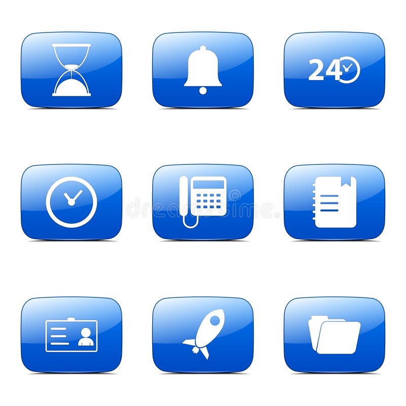 Time Duration Square Vector Blue Icon Stock Vector - Illustration of ...