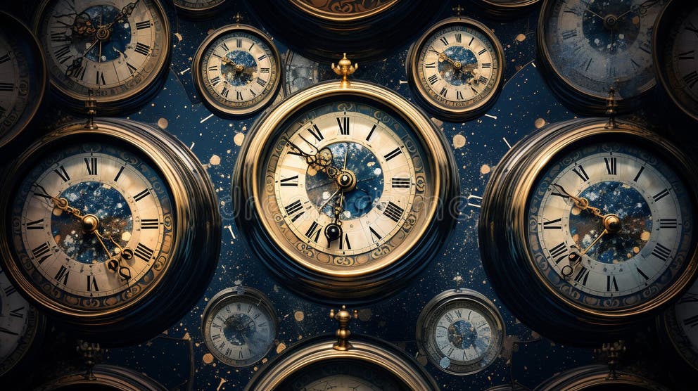 Time Echoes: Mesmerizing Patterns of Cyclical Time Stock Illustration ...