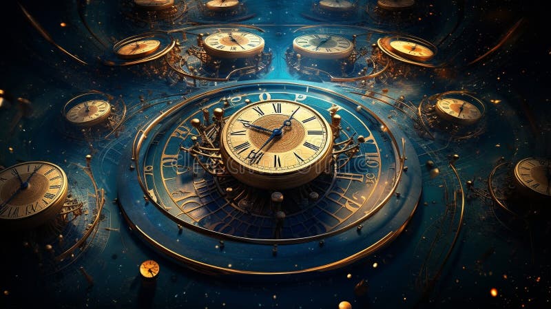 Time Echoes: Mesmerizing Patterns of Cyclical Time Stock Illustration ...