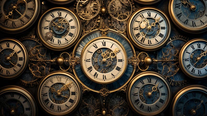 Time Echoes: Mesmerizing Patterns of Cyclical Time Stock Illustration ...