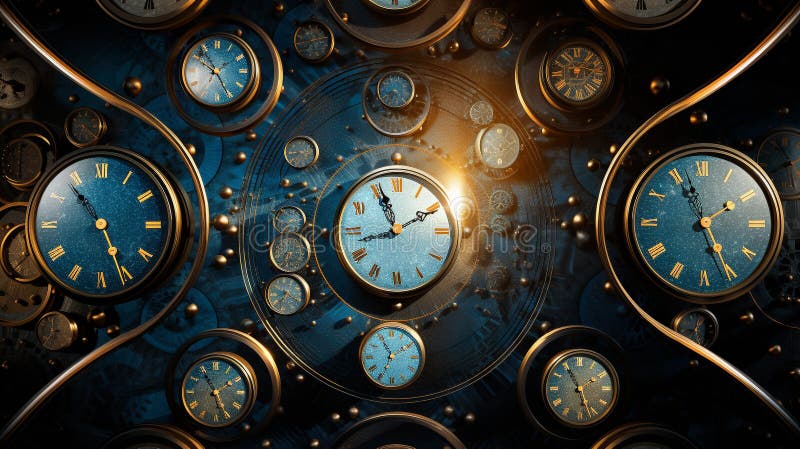 Time Echoes: Mesmerizing Patterns of Cyclical Time Stock Illustration ...