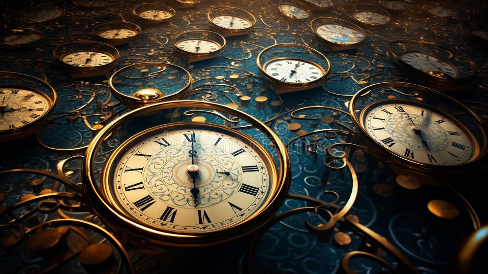 Time Echoes: Mesmerizing Patterns of Cyclical Time Stock Illustration ...