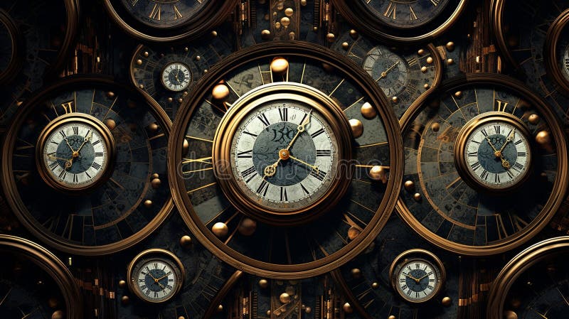 Time Echoes: Mesmerizing Patterns of Cyclical Time Stock Illustration ...