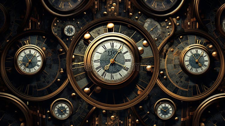 Time Echoes: Mesmerizing Patterns of Cyclical Time Stock Illustration ...