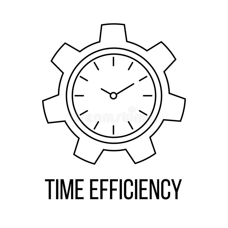 Time Efficiency Icon or Logo Line Art Style. Stock Vector ...