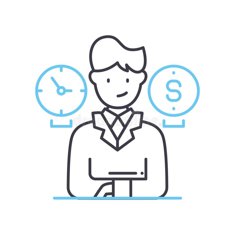 Time Efficiency Line Icon, Outline Symbol, Vector Illustration, Concept ...