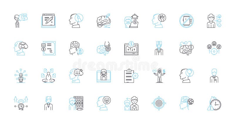 Time Efficiency Linear Icons Set. Streamlined, Productive, Expedient ...