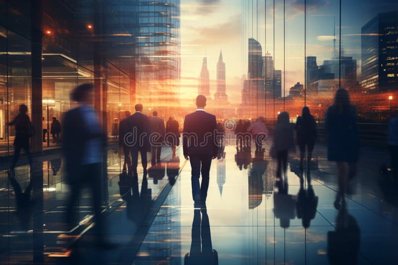 Time Efficient Strides City Silhouettes Illustrating the Concept of ...