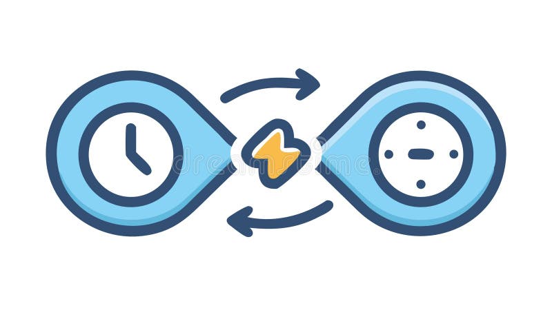 Time and Energy Cycle Icon for Efficiency, Vector Design Generative AI ...