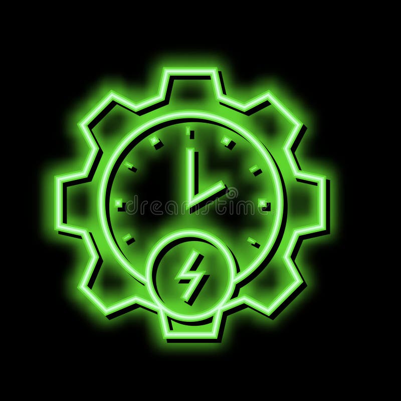 Time of Energy Saving Neon Glow Icon Illustration Stock Vector ...