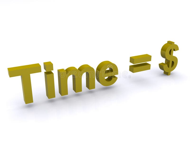 Time equals dollars stock illustration. Illustration of white - 15939632