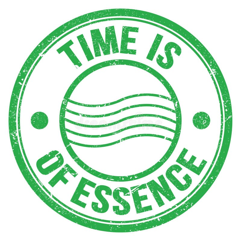 TIME is of ESSENCE Text on Green Round Postal Stamp Sign Stock ...