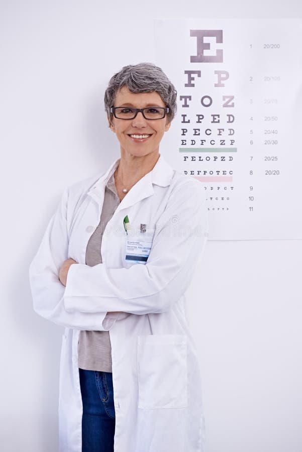 Time for an Eye Test. Portrait of a Female Optometrist Standing beside ...