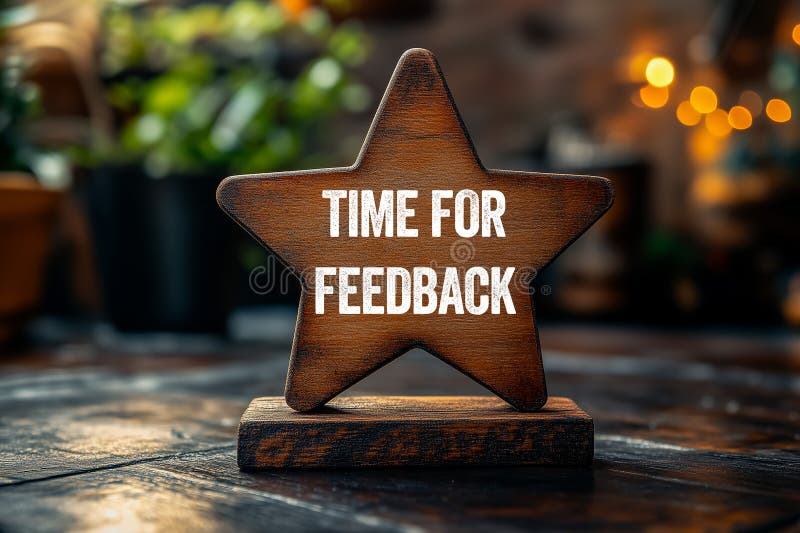 Time for Feedback Message Written on Wooden Star Shape Stock Image ...