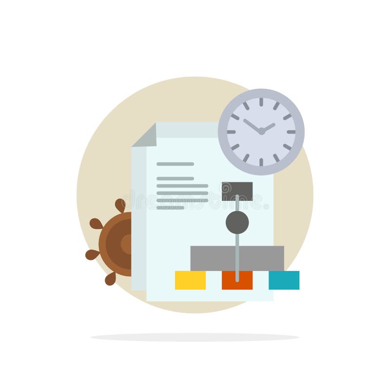 Time, File, Report, Business Abstract Circle Background Flat Color Icon ...