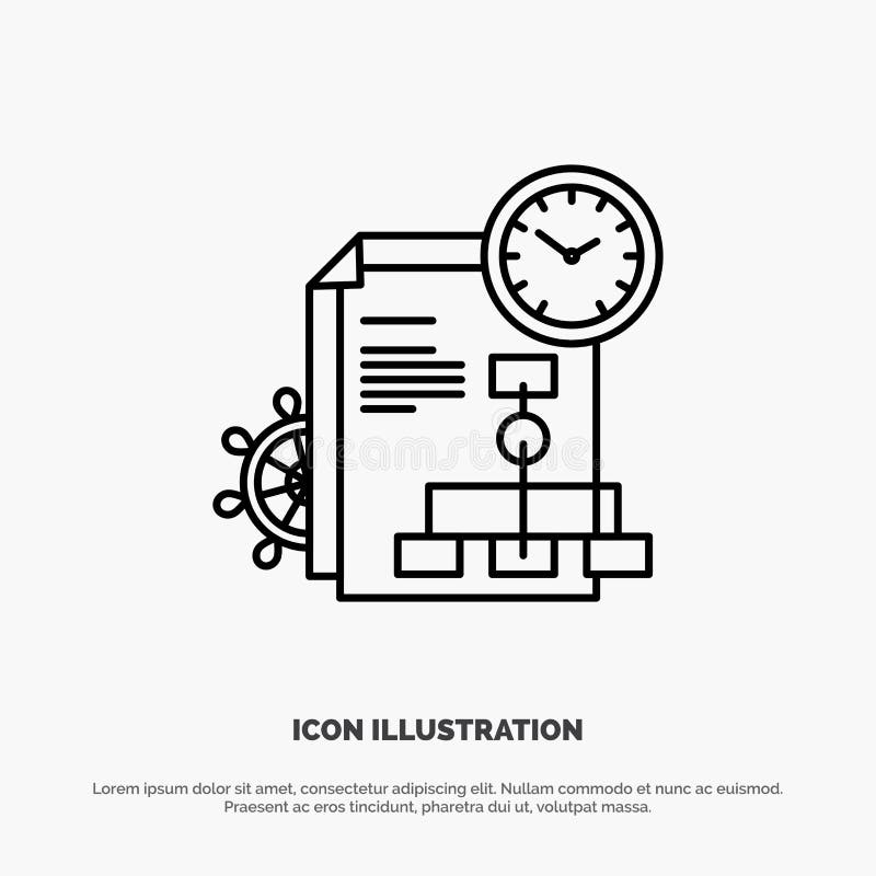 Time, File, Report, Business Line Icon Vector Stock Vector ... Time, File, Report, Business Line Icon Vector Stock Vector ...