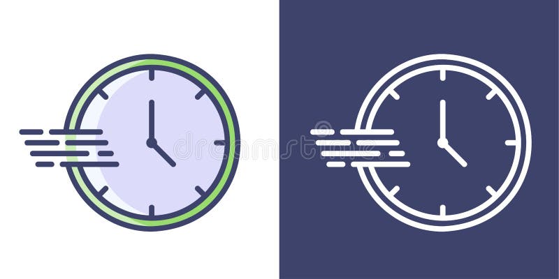 Fast Time or Fast Delivery Icon Filled Line and Outline for Your ...