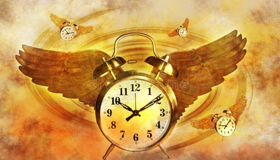 Time flying with wings stock photo. Image of clock, flying - 26313244