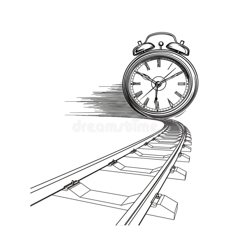 Time Flies. Vector on White Stock Illustration - Illustration of future ...