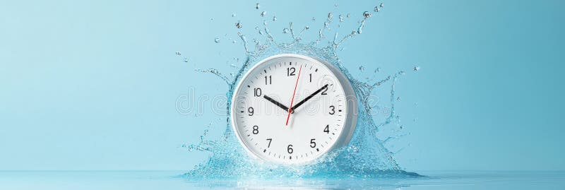 Time Flies Water Splash Clock Time Management Urgency Fleeting Moments ...