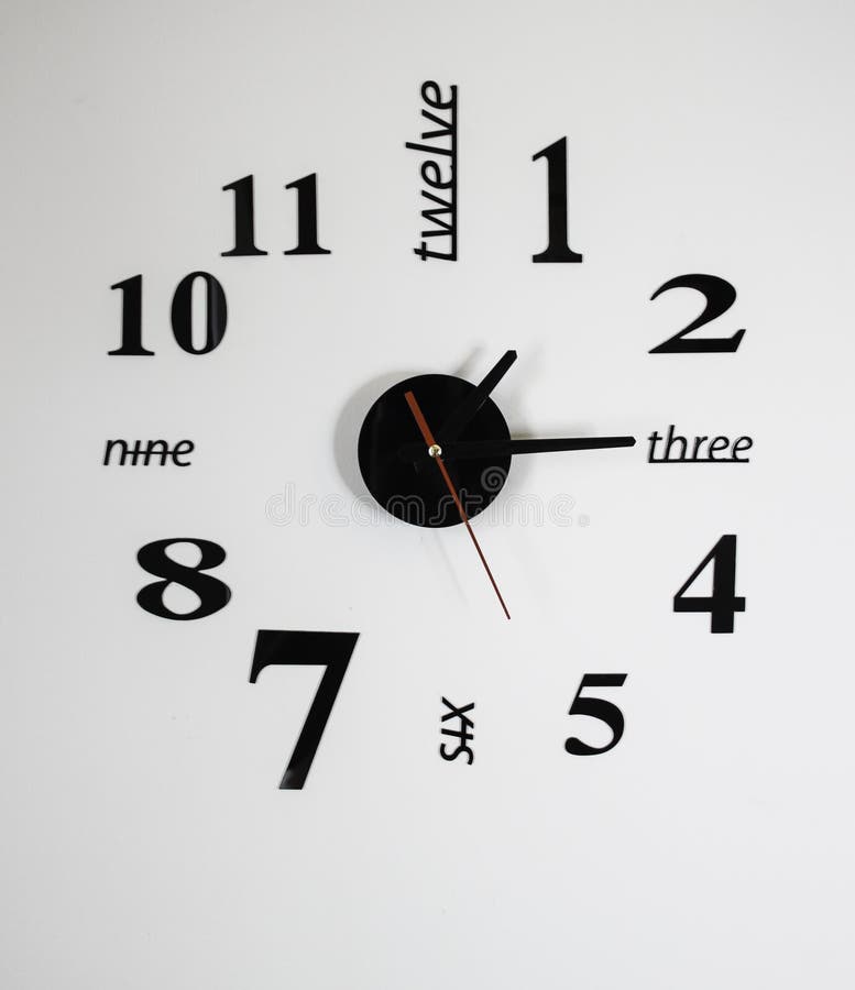 Time is Flowing, Wall Clock with Numbers Stock Photo - Image of wall ...