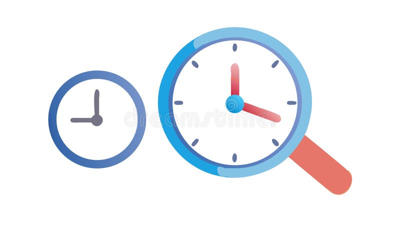 Time Focus Icon: Magnified Clock for Precision Scheduling. Vector ...