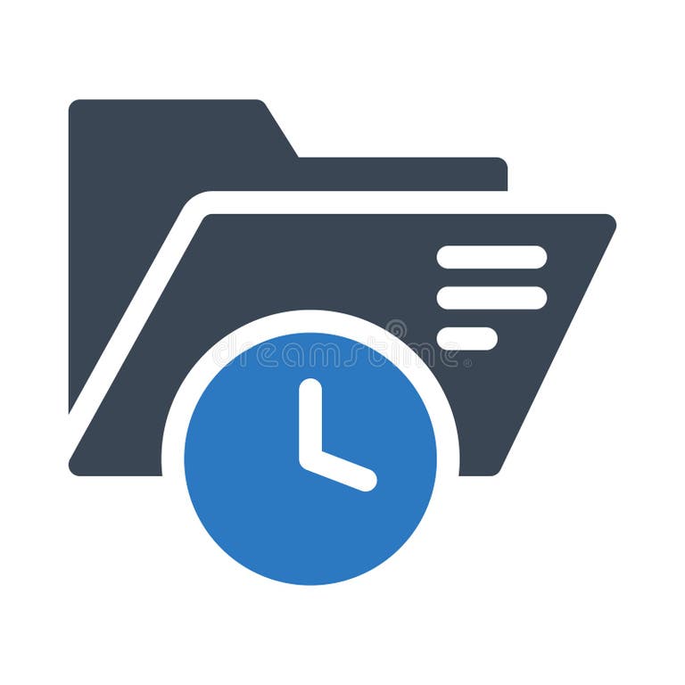 Time Folder Vector Glyph Color Icon Stock Illustration - Illustration ...