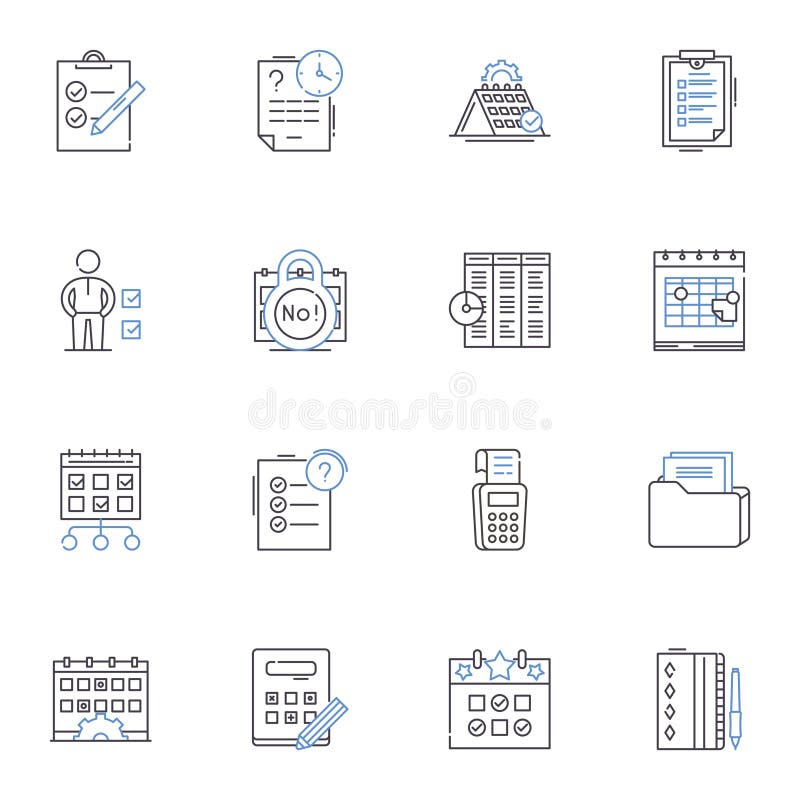 Time Frame Line Icons Collection. Chronology, Duration, Schedule ...