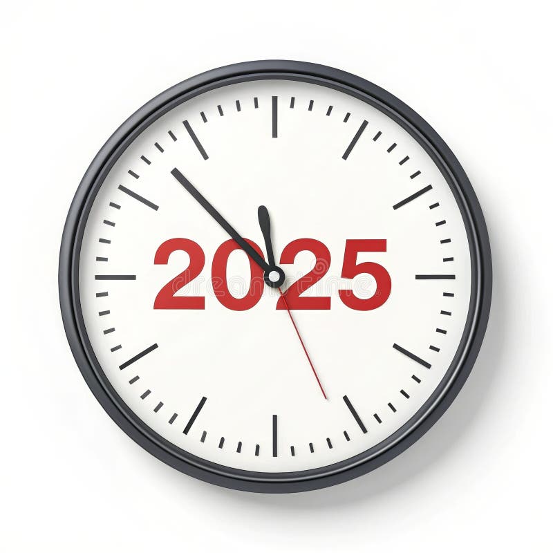 New Year 2025 Clock Time Future Planning Progress New Beginnings a ...