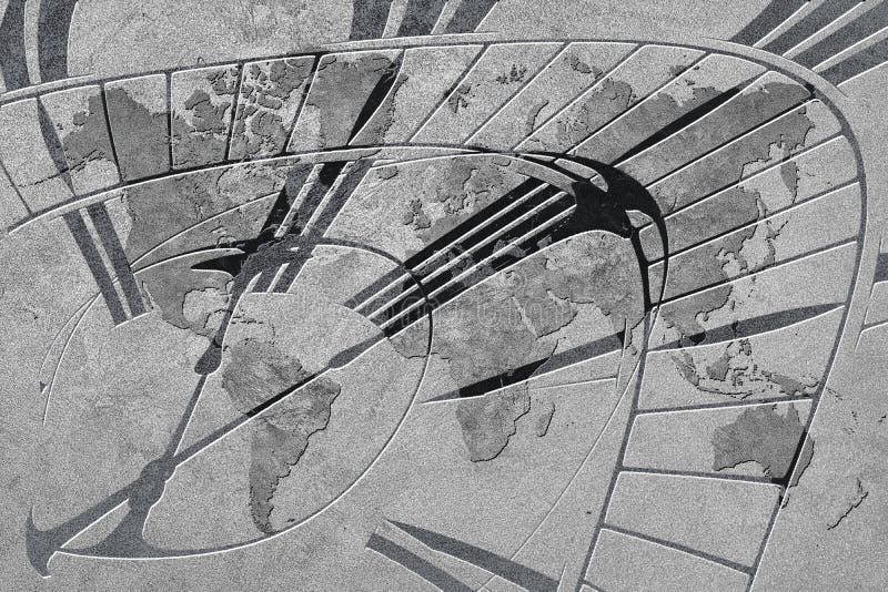 Time for Global Business. World Map with a Clock Stock Image - Image of ...