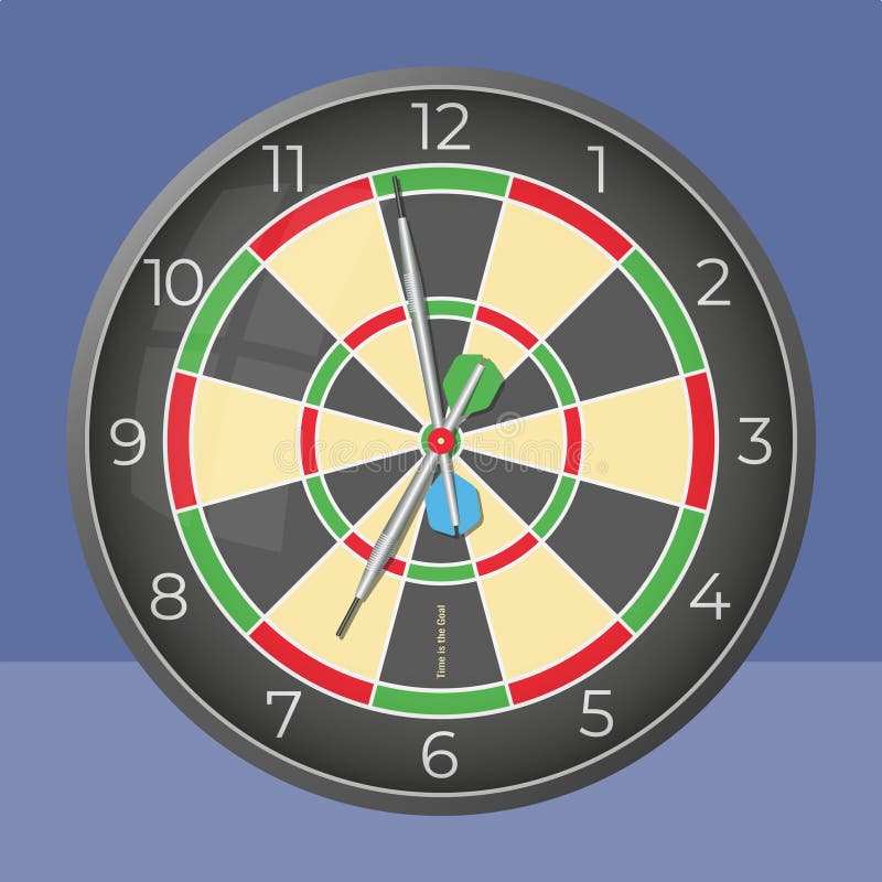 Time is the Goal. Darts Style Wall Clock Stock Vector - Illustration of ...