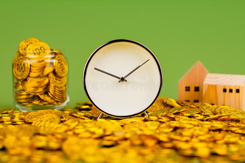 Time and Gold the Idea of Saving Gold and Valuable Time Stock Photo ...