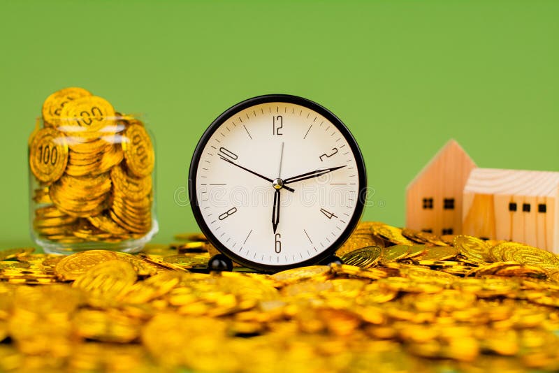 Time and Gold the Idea of Saving Gold and Valuable Time Stock Photo ...