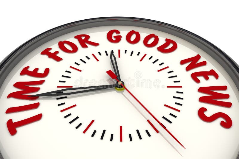Time for Good News. Clock with Text Stock Illustration - Illustration ...