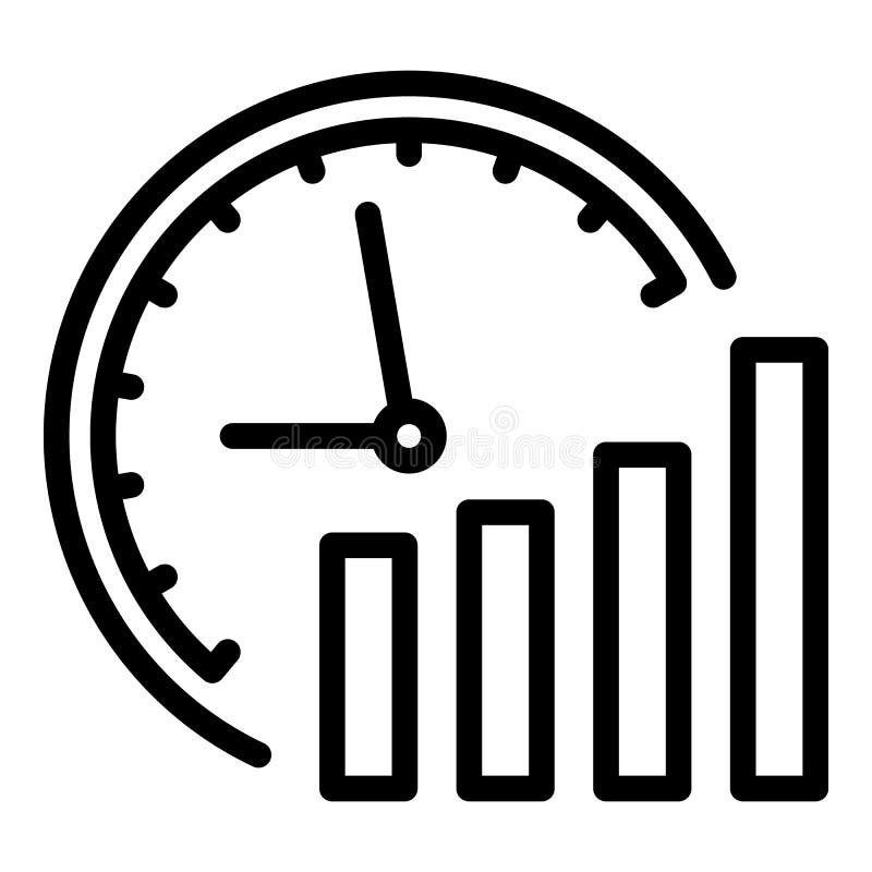 Time Graph Icon Outline Vector. Number Chart Bar Stock Vector ...