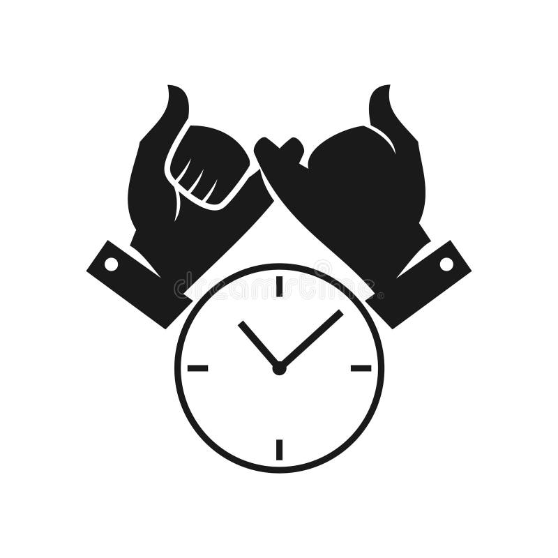 Time Hand Commitment Teamwork Together Black Logo Stock Vector ...
